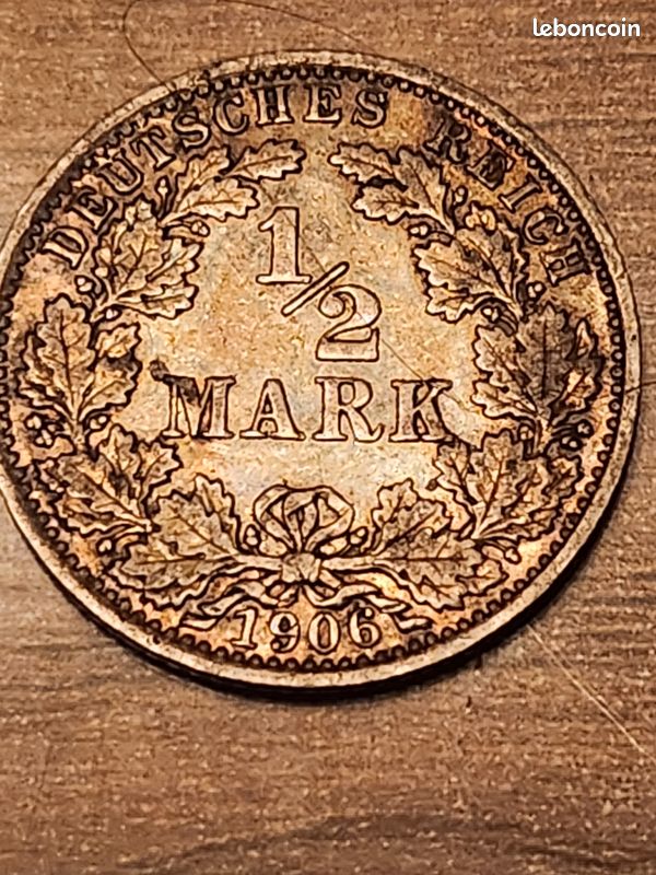 Piece 1/2 mark argent 1906 a - Collection