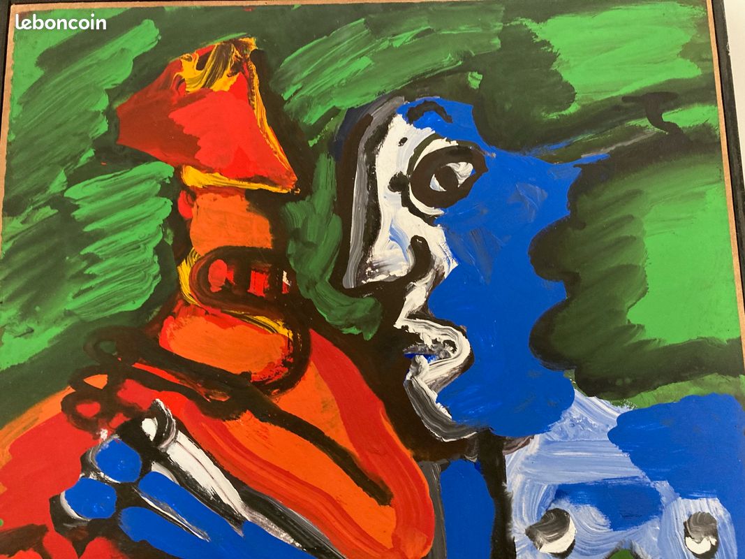 Lindström Bengt, oeuvre unique, acrylique sur papier marouflé sur toile ...