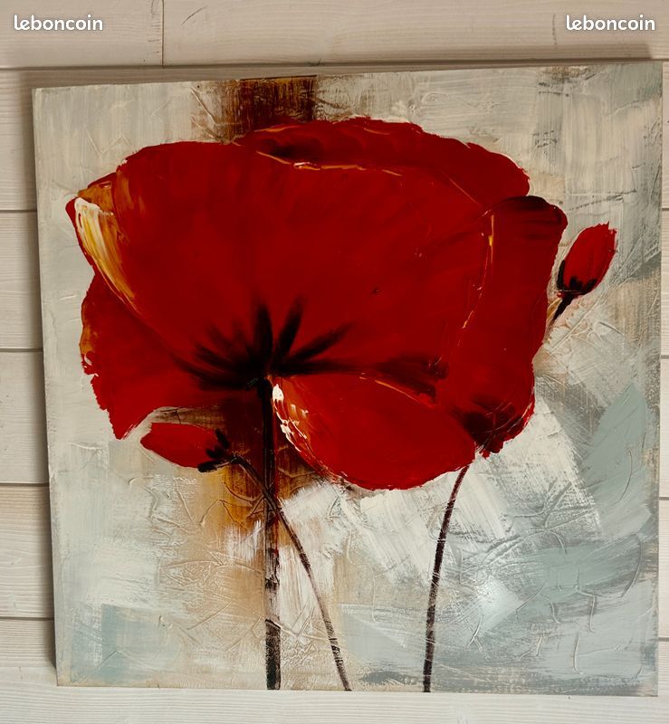 Tableau peinture coquelicot - Décoration