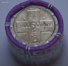 1 rouleau de 25 pièces. De la CROIX ROUGE BELGIQUE 2014 très rare ...
