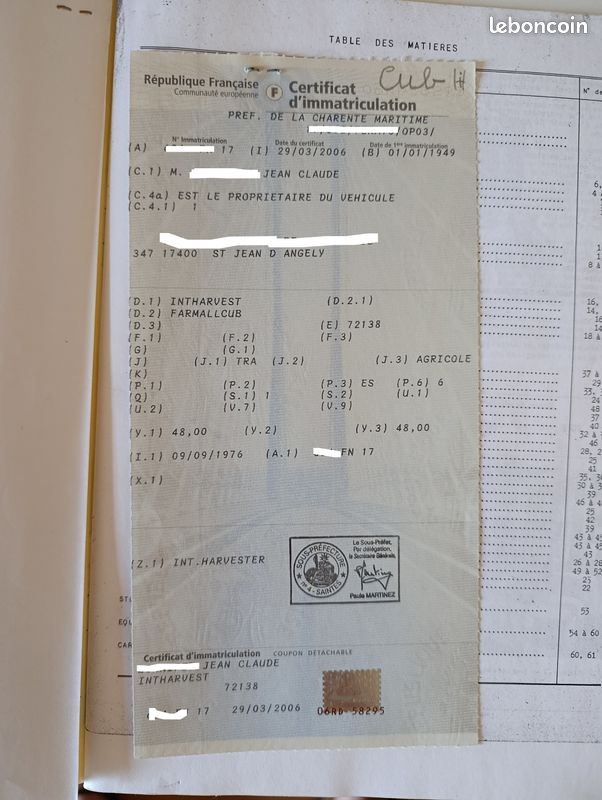 Tracteur FARMALL CUB de 1949 avec sa carte grise / Entièrement rénové ...