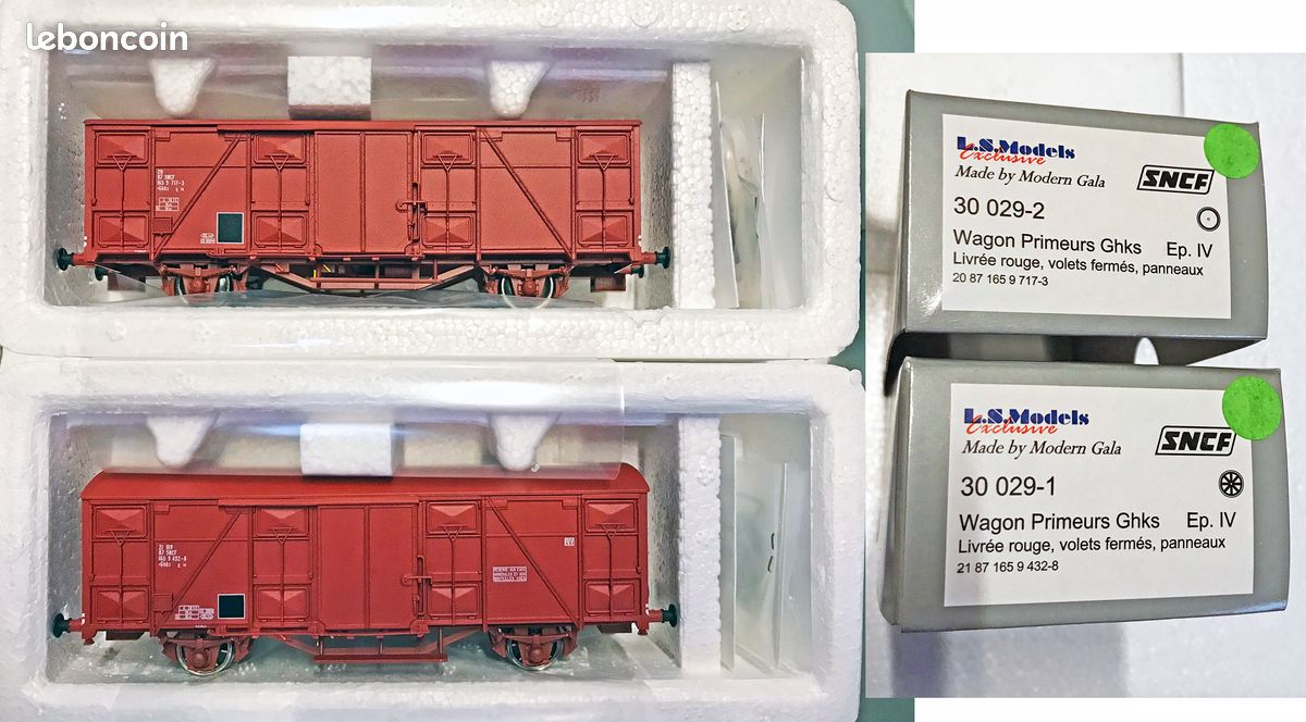 Set de 2 wagons couverts 2 essieux "Standard" primeur Ep. IV SNCF - LS ...