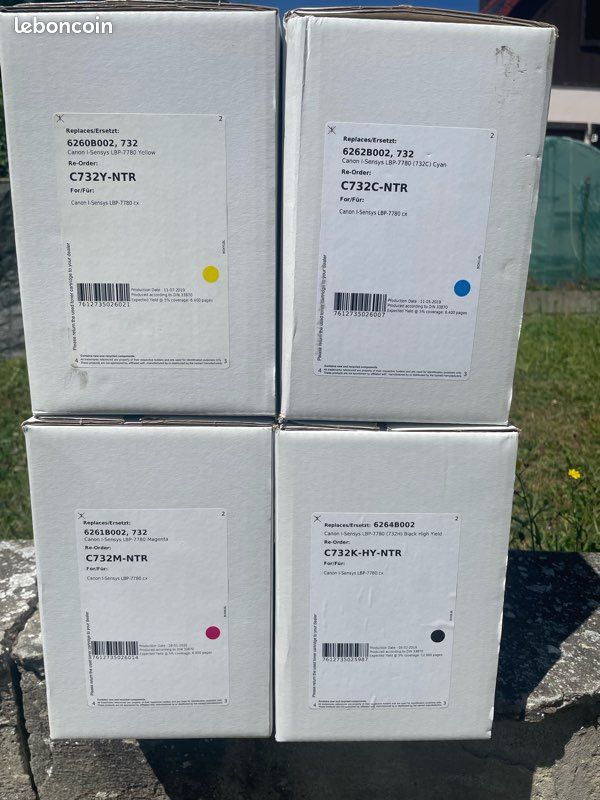 Cartouche toner canon 732 pack noir rouge bleu jaune - Accessoires ...