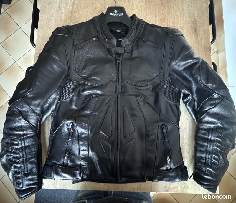 Blouson moto cuir Furygan Ghost Noir taille M - Équipement moto