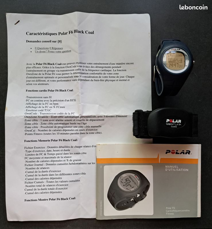 Montre polar F6 cardio fréquencemètre - Sport & Plein air