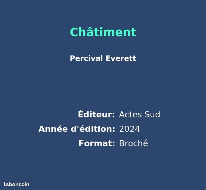 Châtiment - Livres