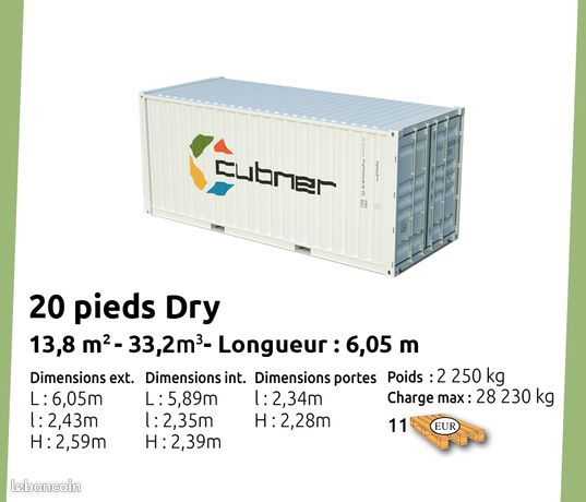 Container 20 pieds d'occasion - BTP - Chantier gros-oeuvre - leboncoin
