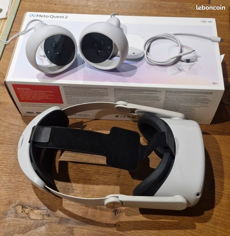 Casque VR Oculus Meta Quest 2 128GB + sangle de tête confort Transnovo ...
