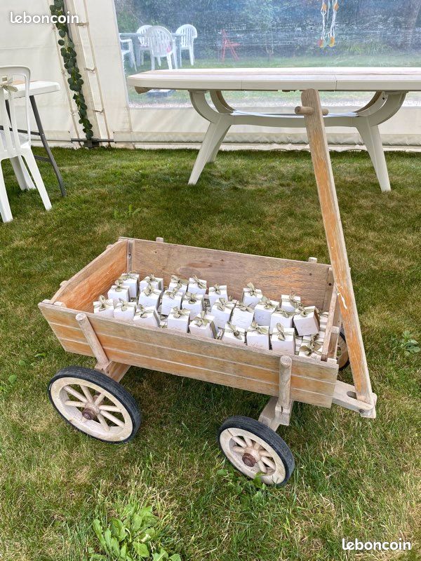 Charrette remorque de jardin en bois vintage jouet enfant - Jeux & Jouets