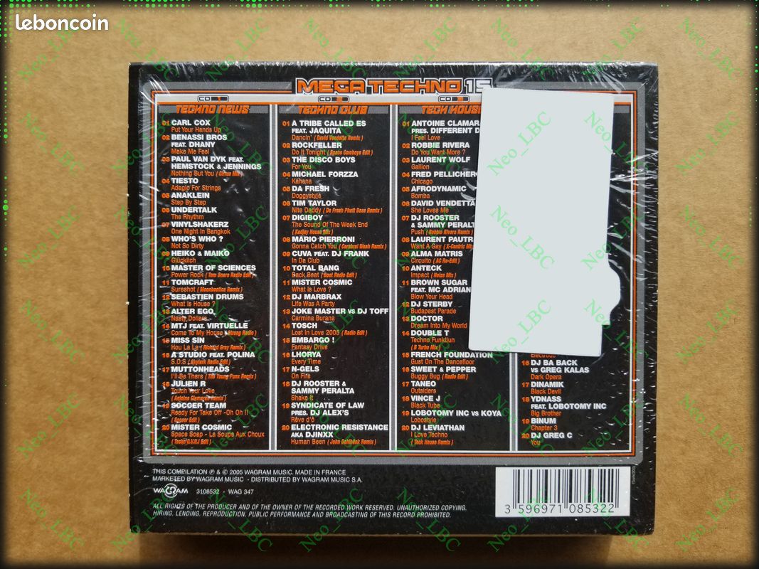 ''VA - Mega Techno 15'' (Album 4x CD's, France) [2005] - CD - Musique
