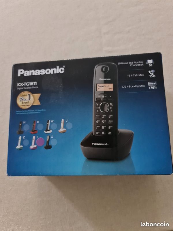 Téléphone fixe sans fil neuf emballé marque Panasonic base et combiné ...
