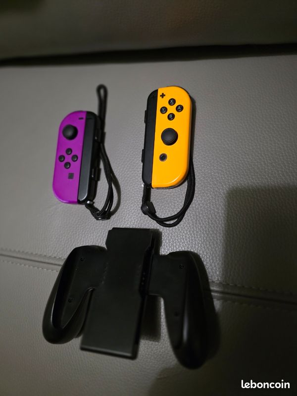 Joycons officiels Nintendo Switch + support manette joycon + dragonnes ...