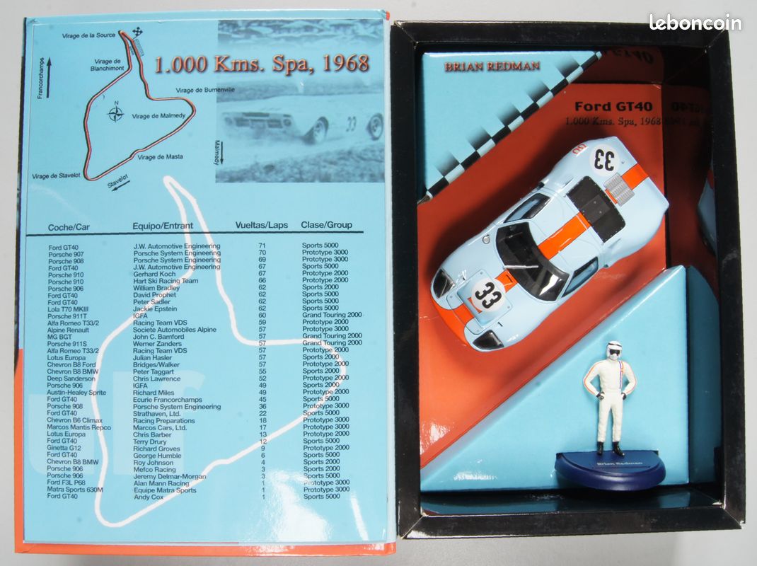 Coffret FORD GT40 n°33 vainqueur Spa 1968 FLY 1/32 - Collection