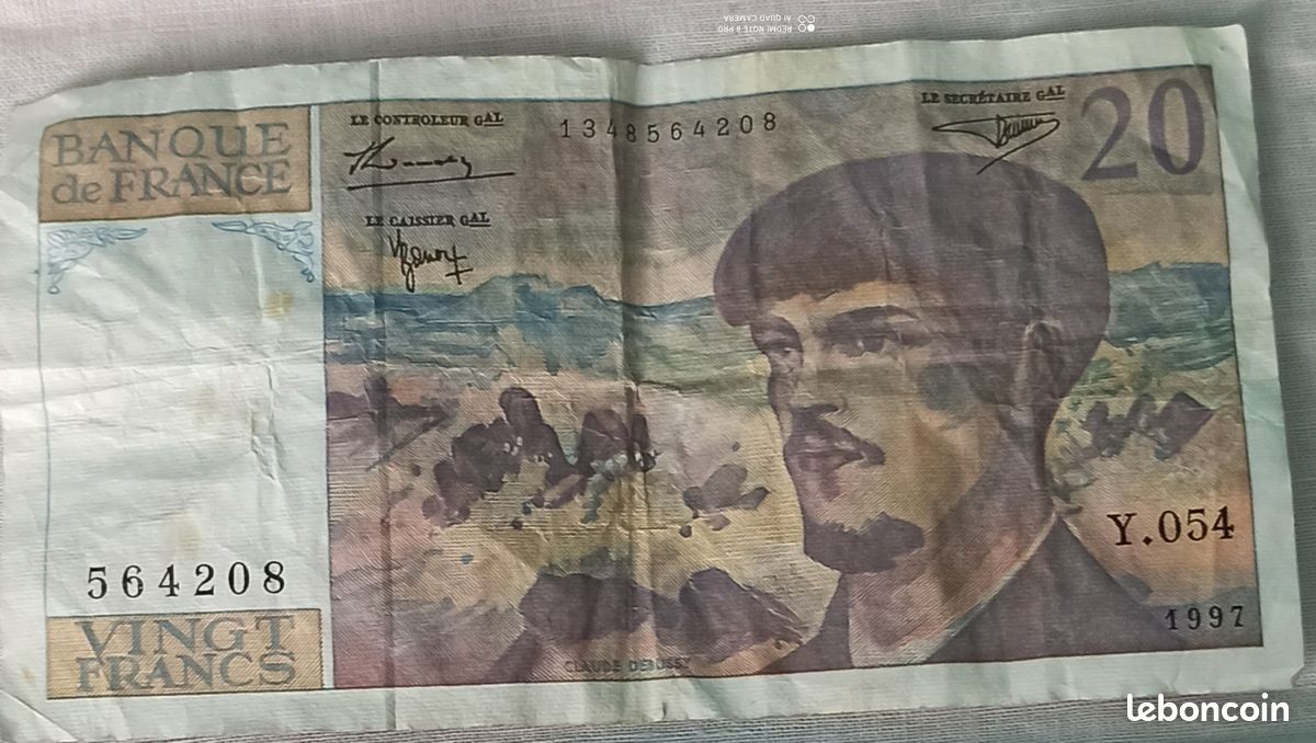 Billet de 20 francs collector banque de France année 1997 - Collection