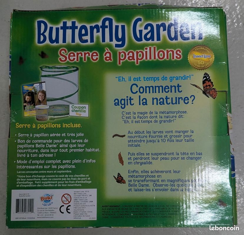 Butterfly Garden Insecte serre à papillons / élevage - Kit éducatif ...