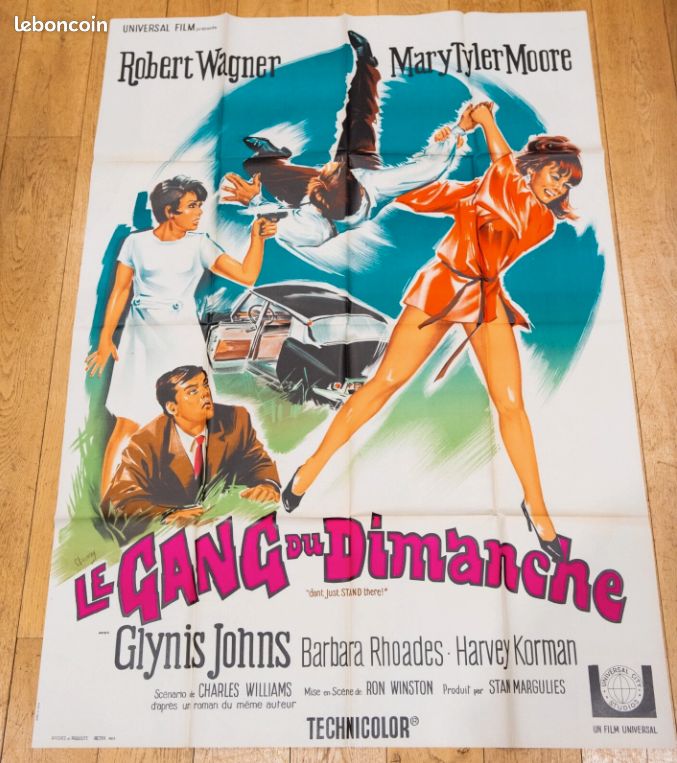 LE GANG DU DIMANCHE Affiche cinéma 120x160 RON WINSTON, ROBERT WAGNER ...