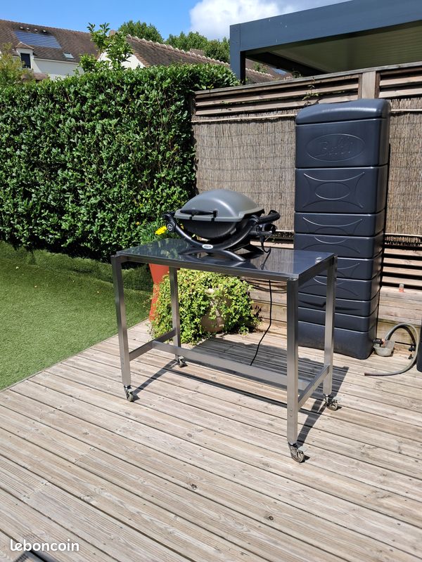 Desserte servante chariot pour barbecue plancha Îlot - Jardin & Plantes