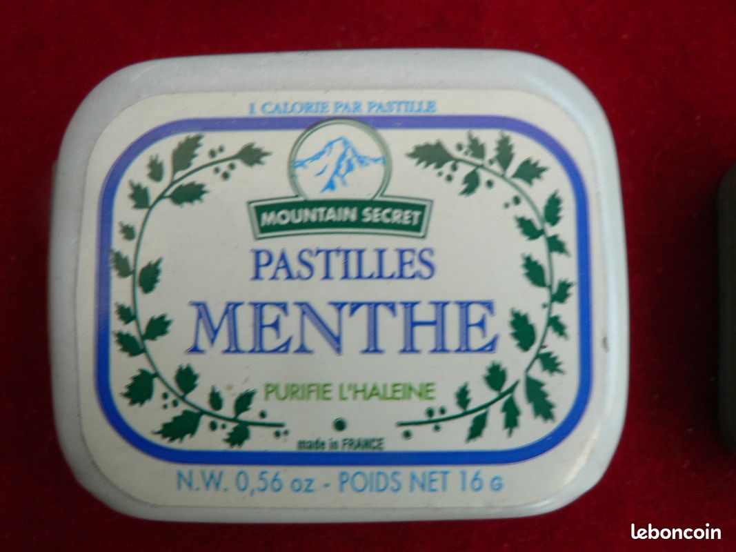 Lot de 6 petites boites métal cachous pastilles menthol - Collection