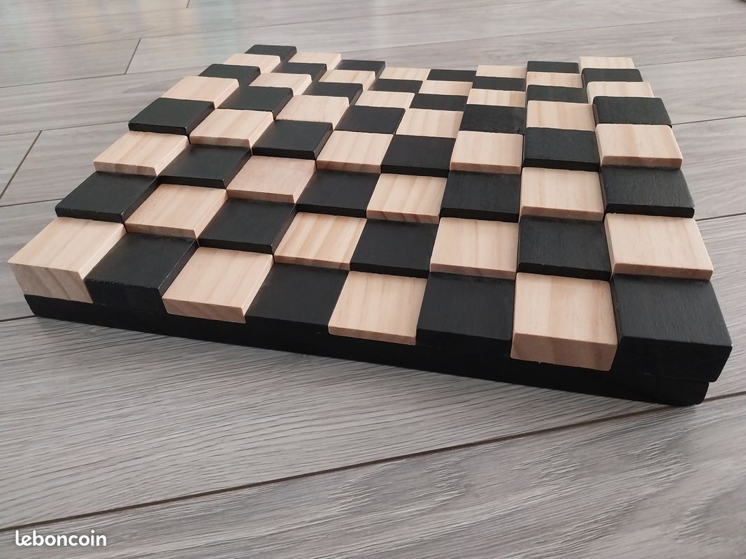 Plateau d'échec en bois tridimensionnel - Jeux & Jouets