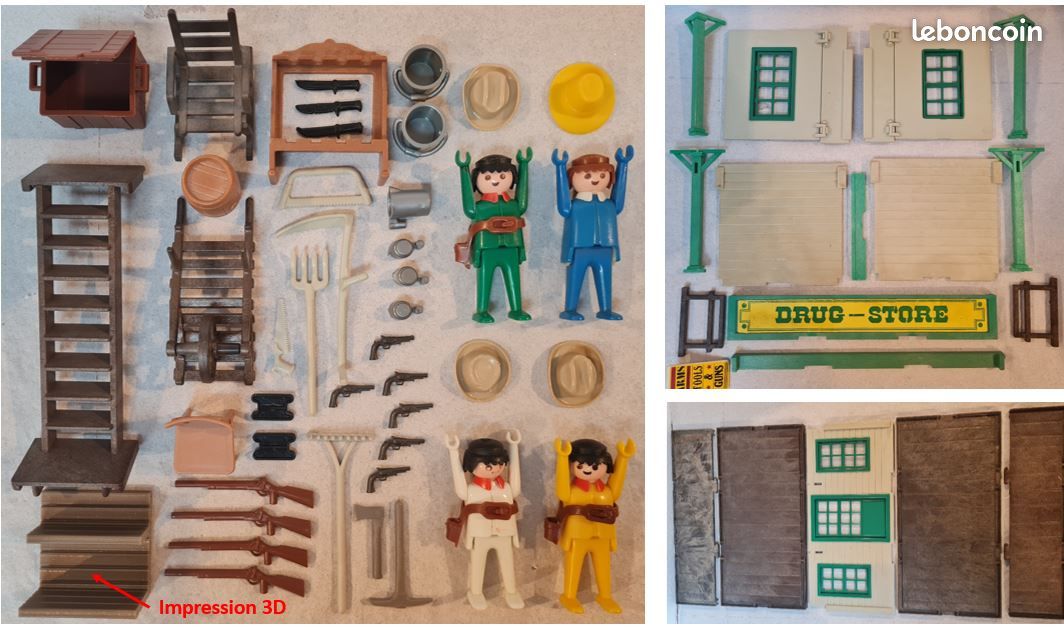 Playmobil Klicky 1974 Western – Maison Drug-Store – Cowboys - Jeux & Jouets