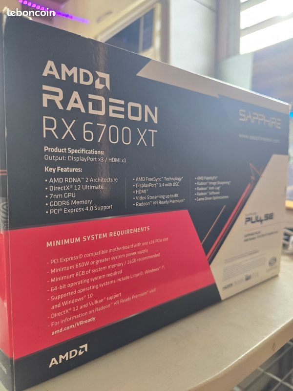 AMD Radeon RX 6700 XT 12 Go - Parfait état - Gaming 1440p - Accessoires ...