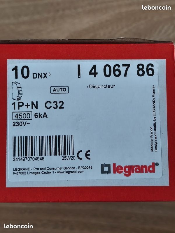 Legrand C32 - Disjoncteur DNX³ 4500 - auto/vis ~ 32A - 6kA - courbe C ...
