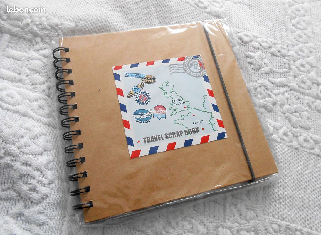 Album Kraft - Travel Scrap Book - Etiquette Postale –18 x 19 cm- Neuf ...