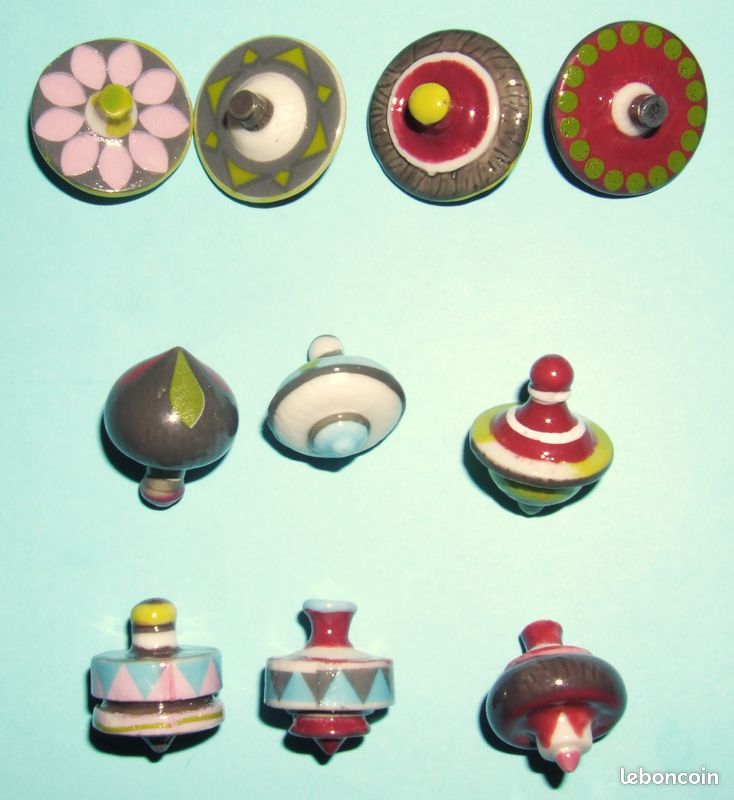Série complète de 10 fèves les toupies - Collection