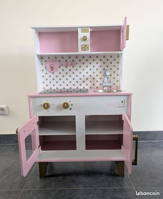 Cuisine En Bois JANOD Candy Chic + Micro-ondes + Lot Dînette Complet ...