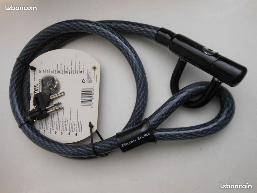 Câble antivol Master Lock moto / VELO Quantum D 20 MM , L 1.5M NEUF ...