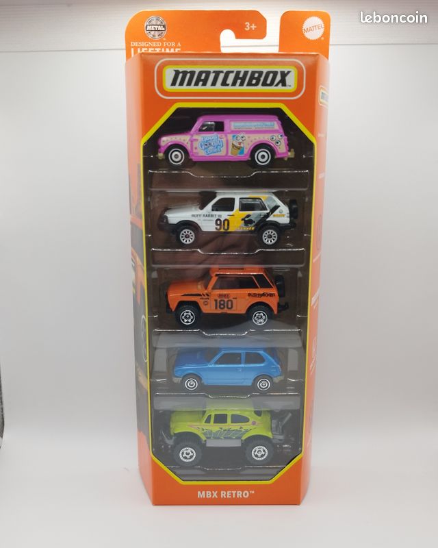 Matchbox 5-Pack MBX Retro – Set de 5 Voitures 1:64 – Neuf sous blister ...