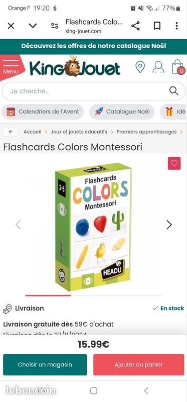 FlashCards Colors montessori carte couleurs - Jeux & Jouets