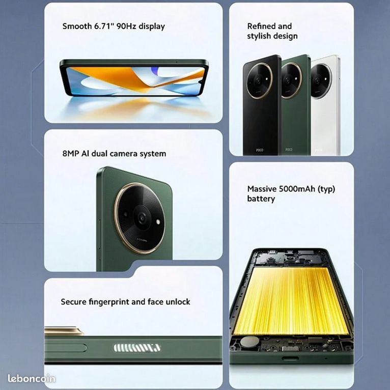 Idéal pour Noel. Xiaomi POCO C61 MediaTek Helio G36, 4/128 NOIR NEUF EMBALLE - Téléphones ...