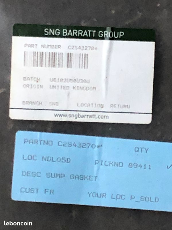 Joint carter Jaguar C2S43270* V6 XF, S-type, X-type, XJ - Équipement auto