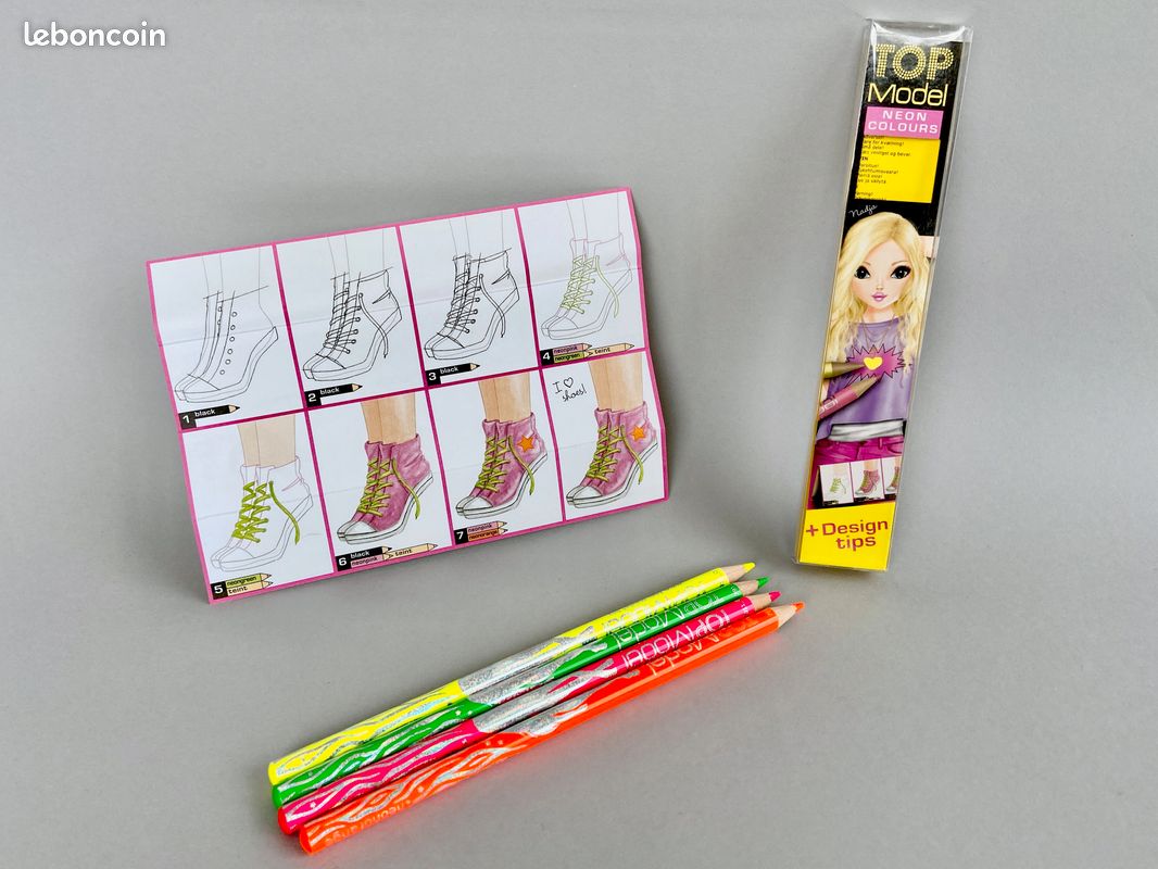 Etui 4 crayons de couleur Néon TOP Model - Jeux & Jouets