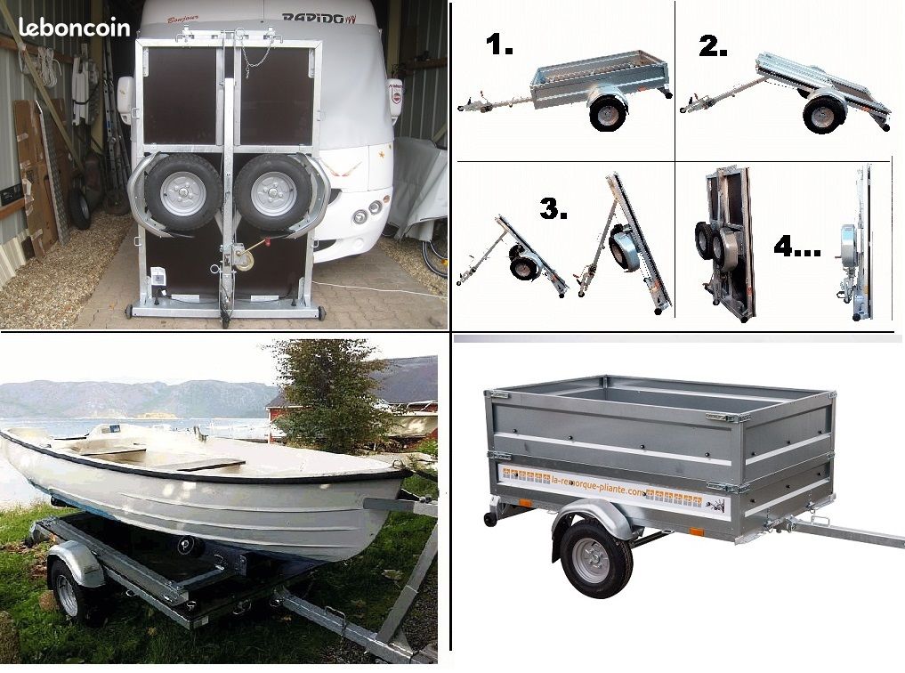 Remorque Pliante 500kg et 750kg - Multitâches et modulable - Équipement ...