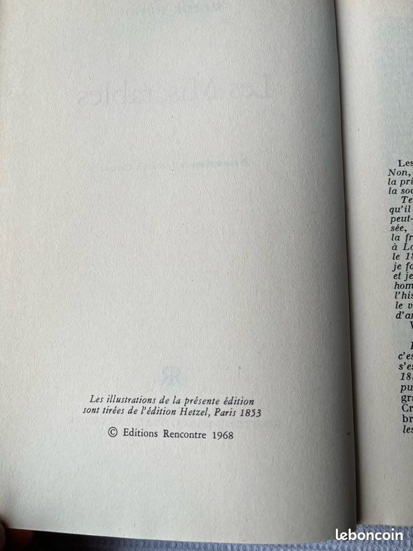 Les Misérables 1 Victor Hugo édition Rencontre 1968 - Collection