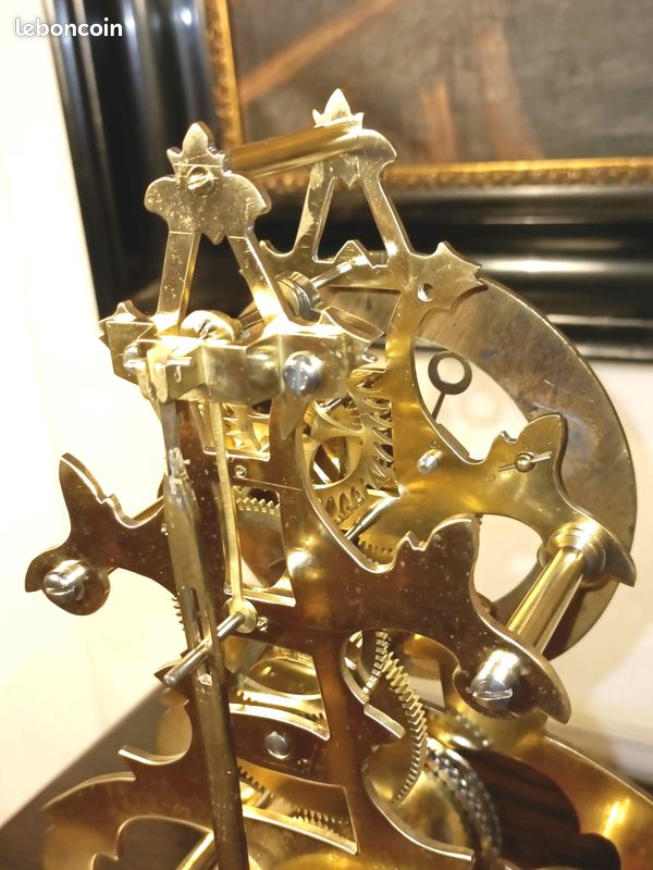 Très rare et vieille HORLOGE DE TABLE-SQUELETTE ANGLAISE - Collection