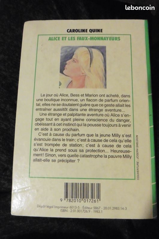 Livre Alice et les faux-monnayeurs par Caroline Quine 1983 Bibliothèque ...