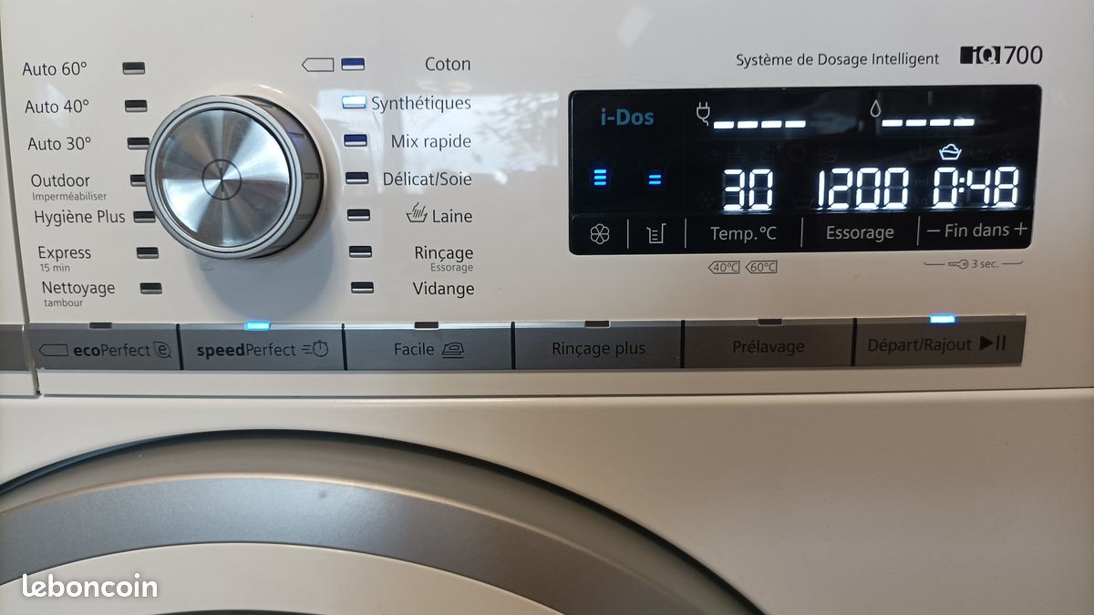 Machine à laver SIEMENS 9 KG IQ 700 lave-linge 1400 trs/mn - Électroménager