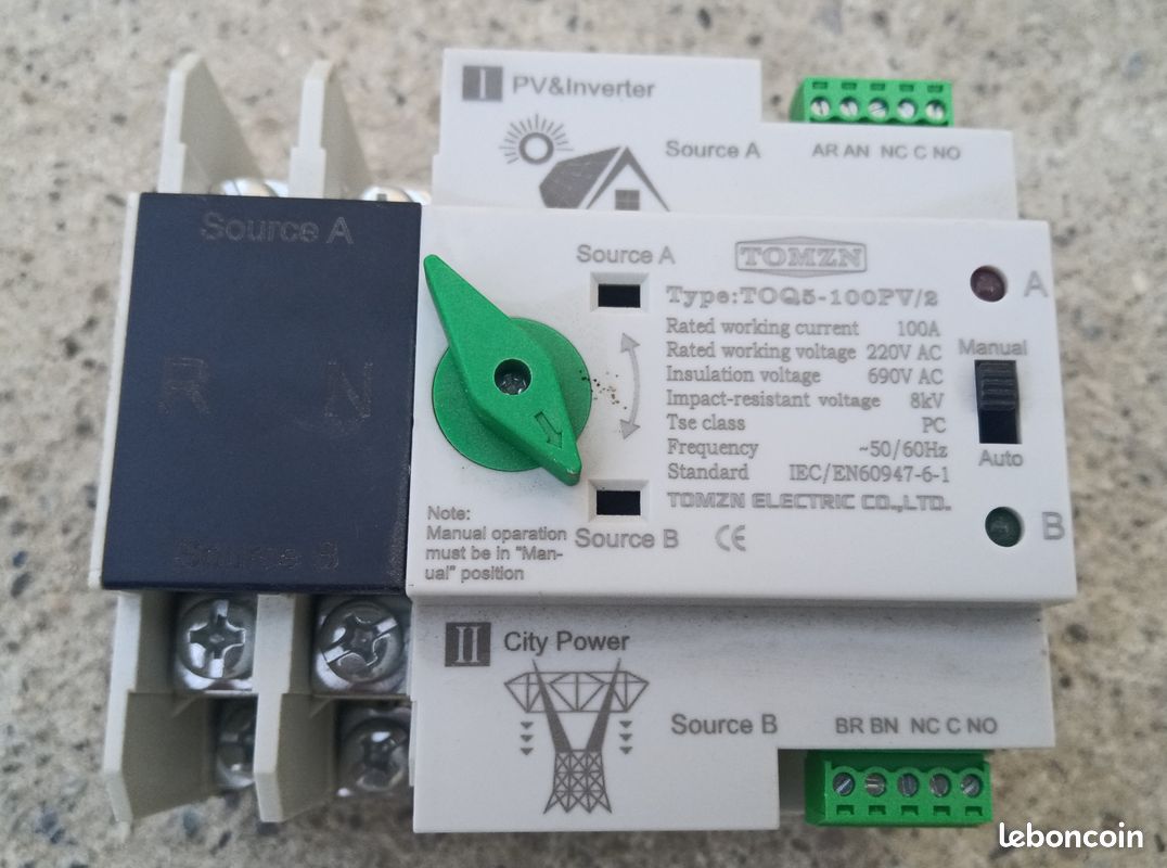 1 Inverseur 100A de Source Monophasé Automatique ATS - Transfert, plus ...