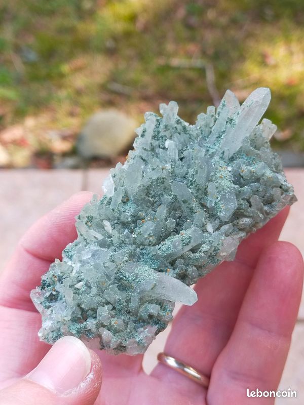 Quartz Cristal de roche avec Chlorite verte de Bulgarie 121 grammes ...