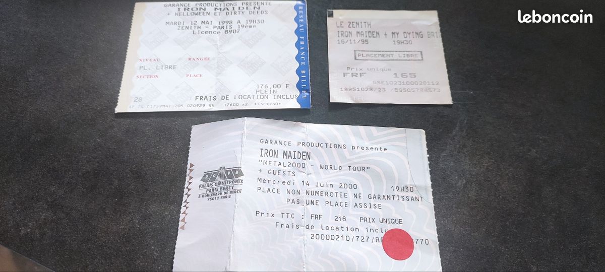 Lot ticket concert Iron Maiden - Collection