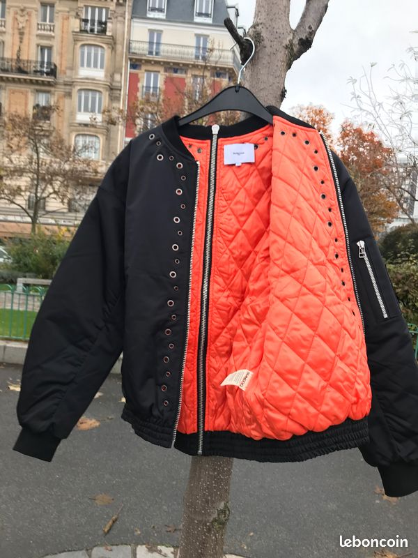 Blouson bomber SUNCOO T.36/38 intérieur matelassé Noir NEUF - Vêtements