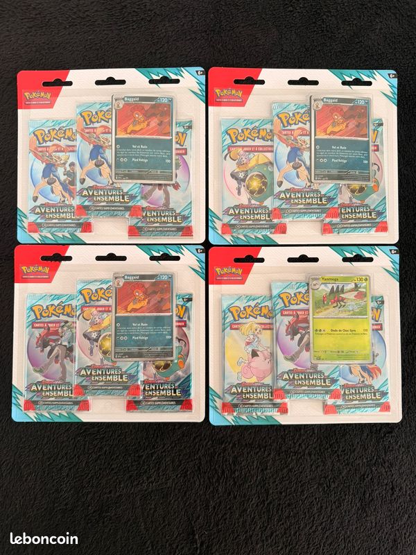 Lot de 4 Tripacks Pokémon EV09 Aventures Ensemble – 12 boosters ...