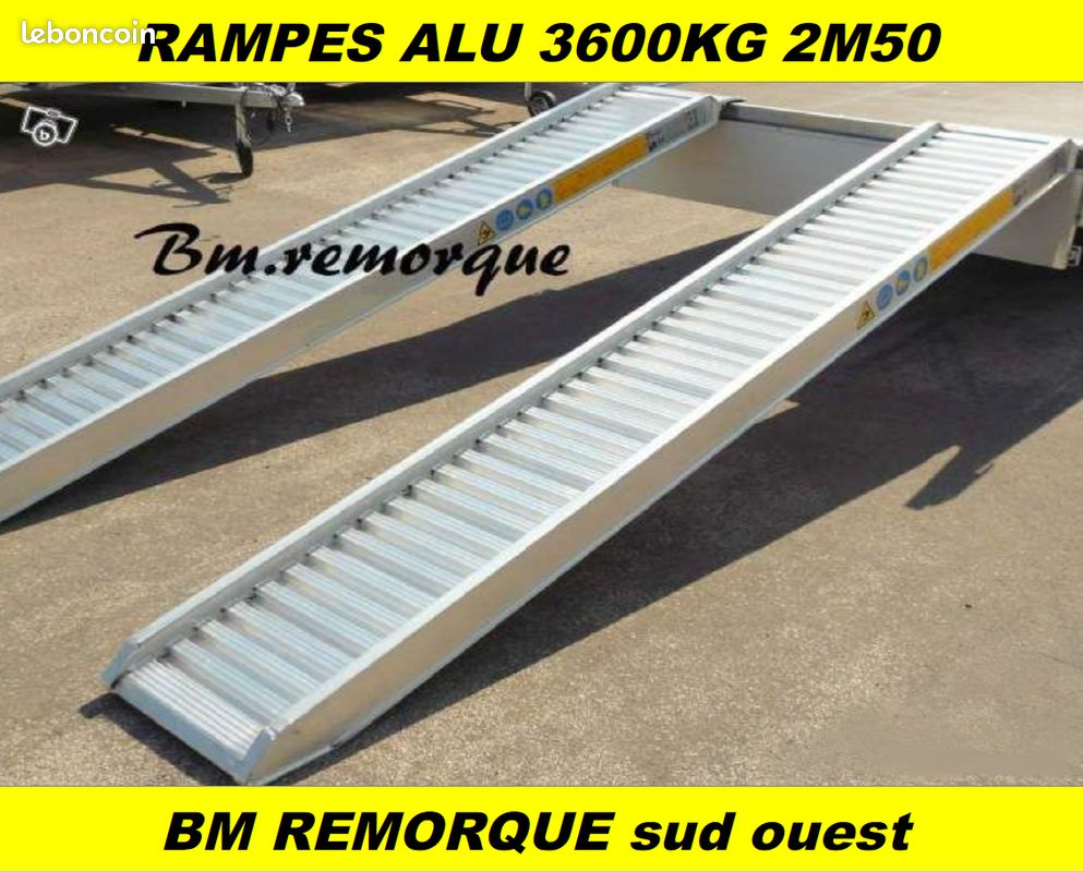 Rampes alu 3600kg 2m50 - Équipement auto