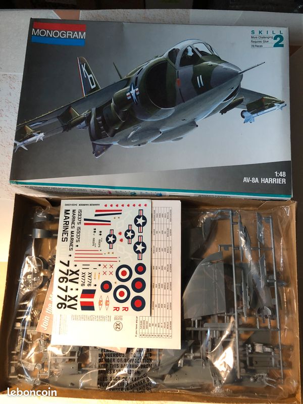 Maquette 1/48 Monogram AV 8A Harrier - Modélisme