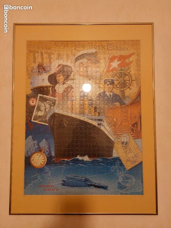 Joli tableau puzzle le Titanic encadré - Collection