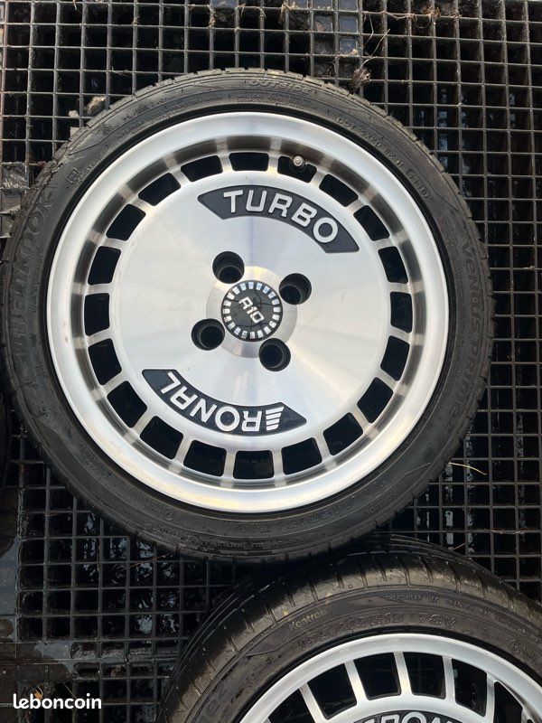 4x RONAL R10 Turbo 7x15 4x100 ET:28 Pour Renault 5 GT Turbo, Clio 16S ...