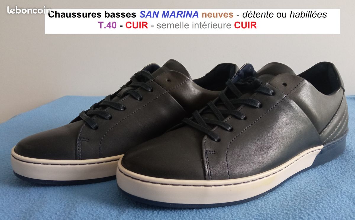 Chaussures basses NEUVES SAN MARINA T.40-valeur 85 euros - Chaussures